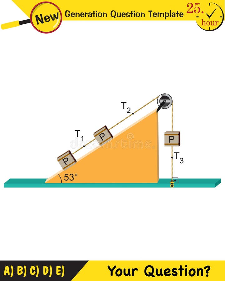 Physics, Inclined Plane, Question Template Stock Illustration ...