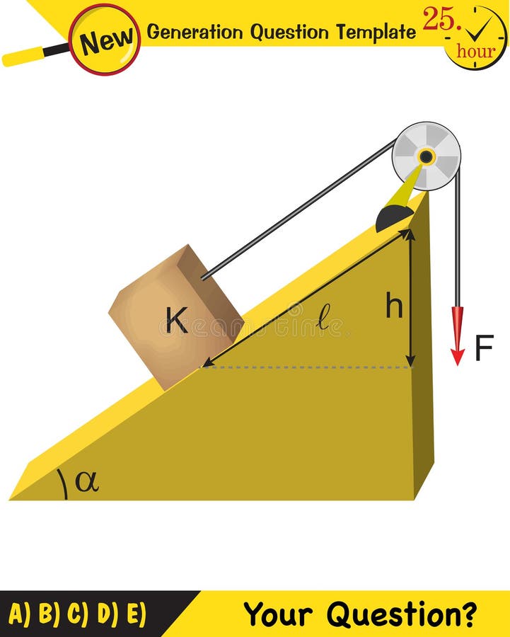 Physics, Inclined Plane, Question Template Stock Illustration ...