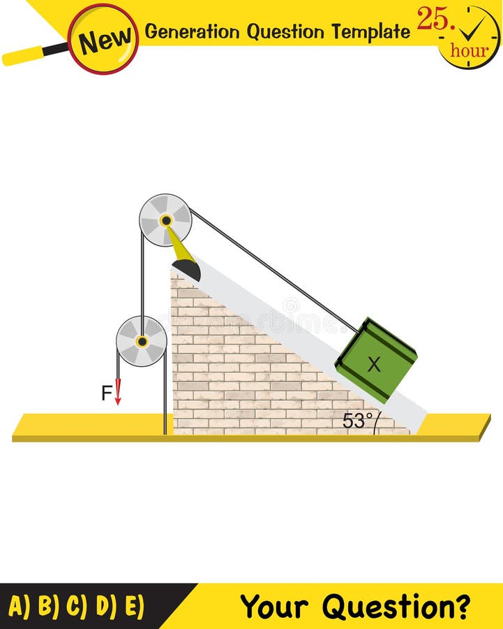 Physics, Inclined Plane, Question Template Stock Illustration ...