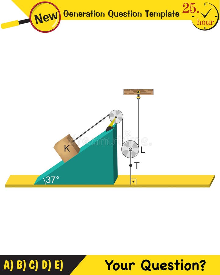 Physics, Inclined Plane, Question Template Stock Illustration ...