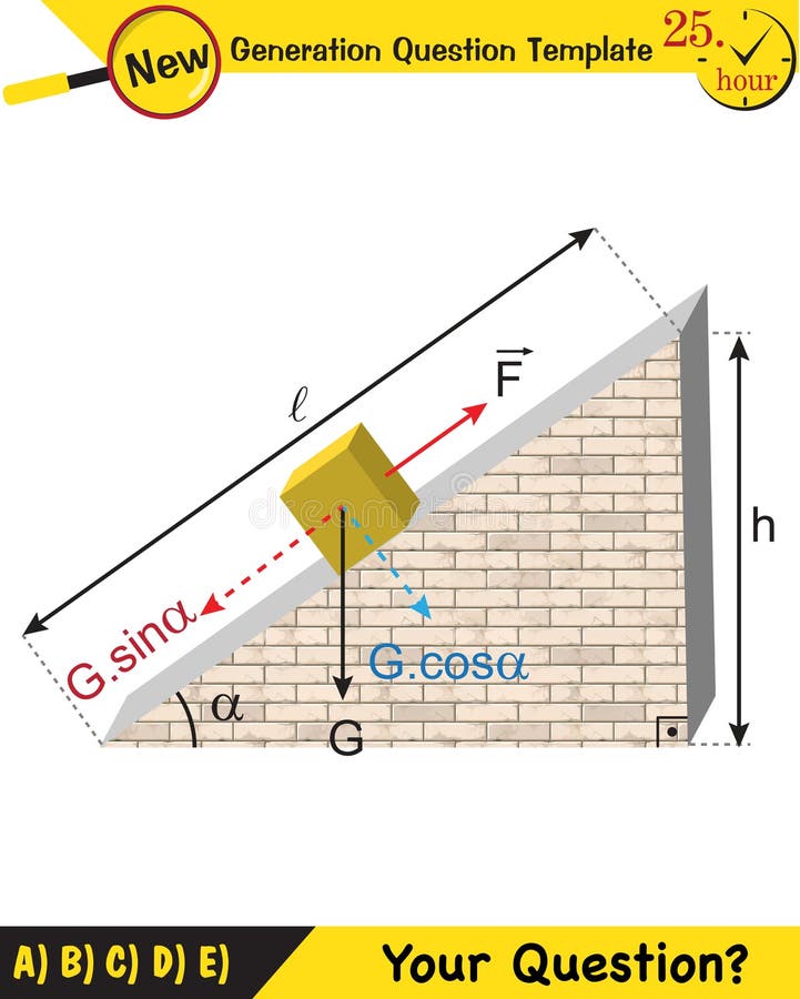 Physics, Inclined Plane, Question Template Stock Illustration ...