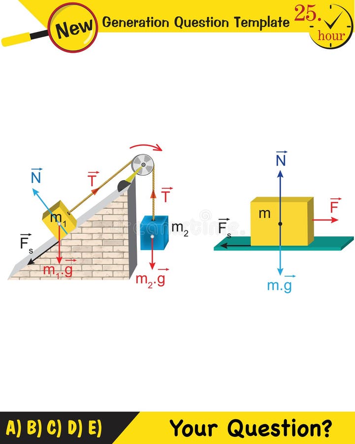 Physics, Inclined Plane, Question Template Stock Illustration ...
