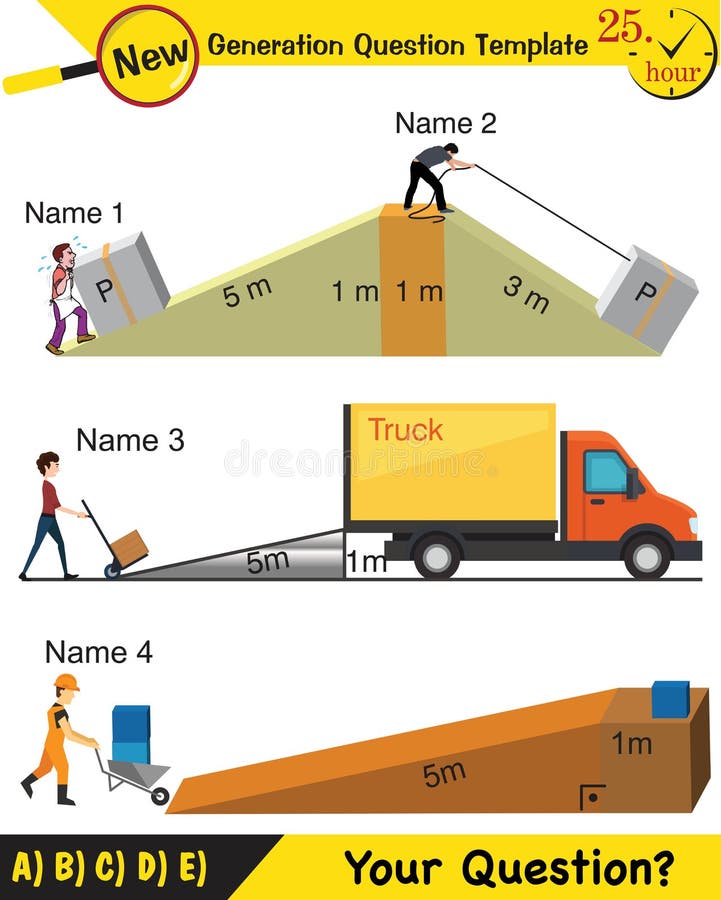Physics, Inclined Plane, Question Template Stock Illustration ...