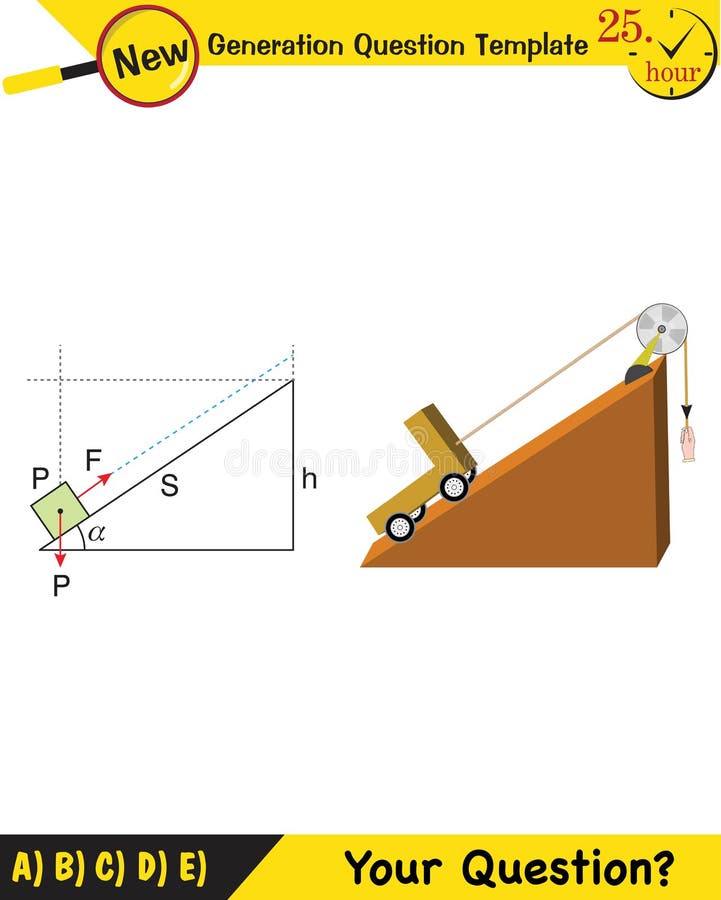 Physics, Inclined Plane, Question Template Stock Illustration ...