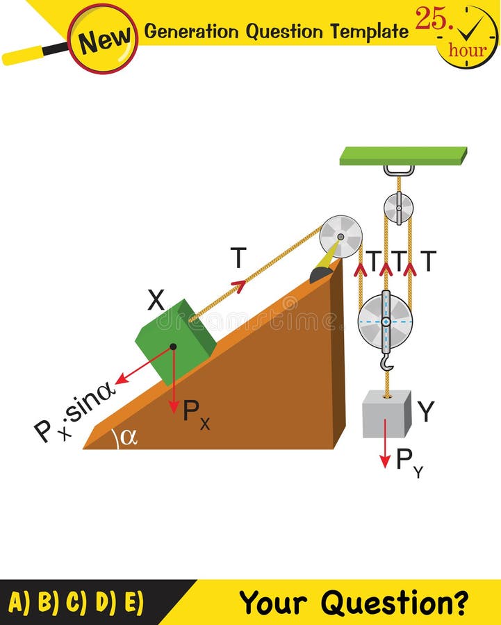 Physics, Inclined Plane, Question Template Stock Illustration ...
