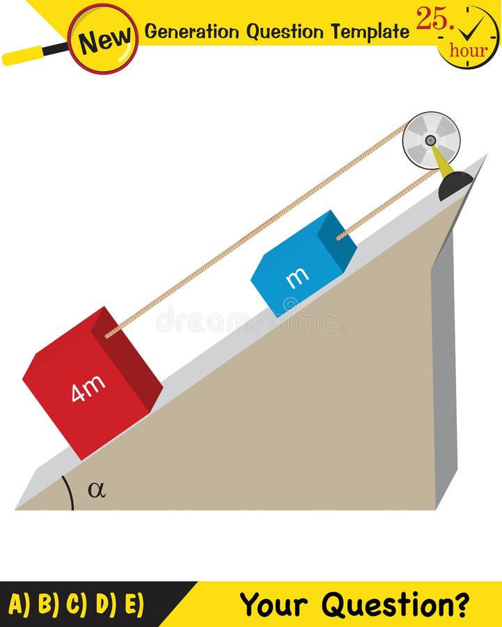 Physics, Inclined Plane, Question Template Stock Illustration ...