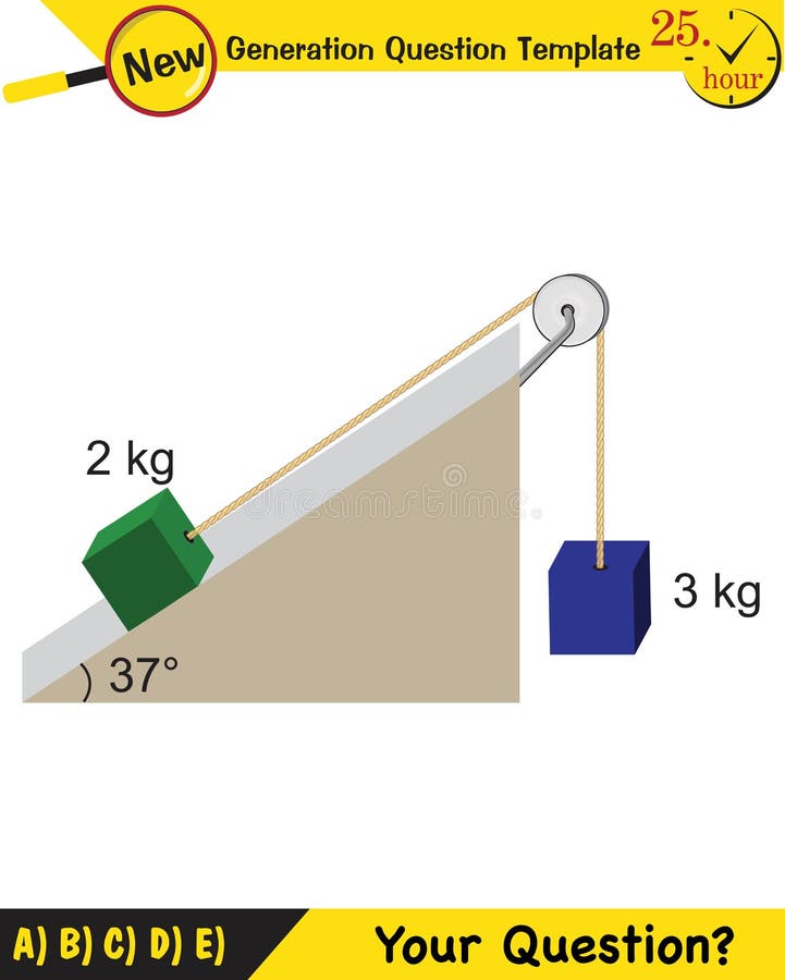 Physics, Inclined Plane, Question Template Stock Illustration ...