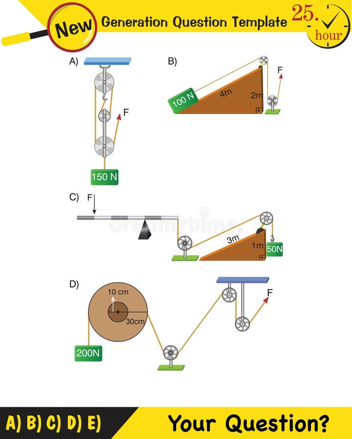 Physics, Inclined Plane, Question Template Stock Illustration ...