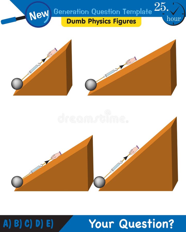 Physics, Inclined Plane, Question Template Stock Illustration ...