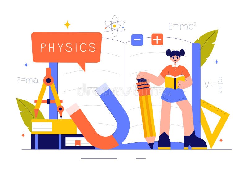Physics Learning Vector Illustration Featuring Students Exploring ...