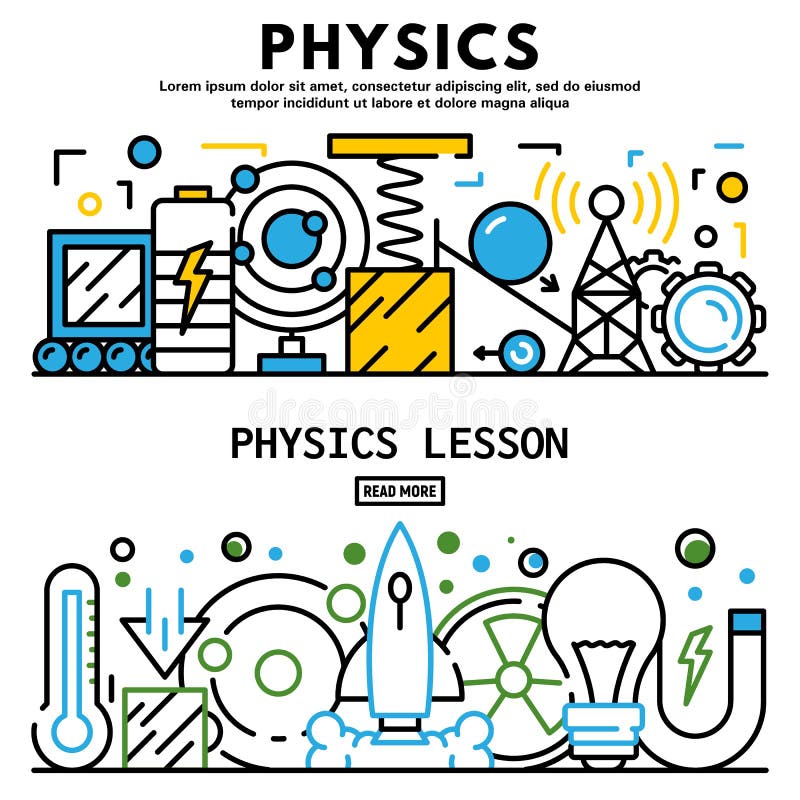 Physics Lesson - Modern Line Design Style Banner Stock Vector ...