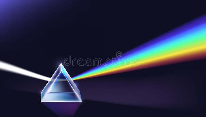 Physics Light Passing through a Triangular Prism Stock Illustration ...