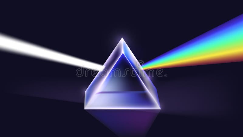 Physics Light Passing through a Triangular Prism Stock Illustration ...