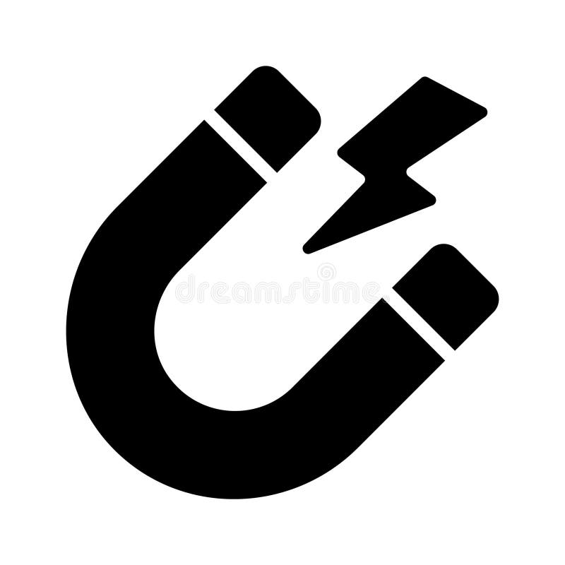 Physics Magnet Icon in Flat Style, Scalable Vector of Attraction Stock ...