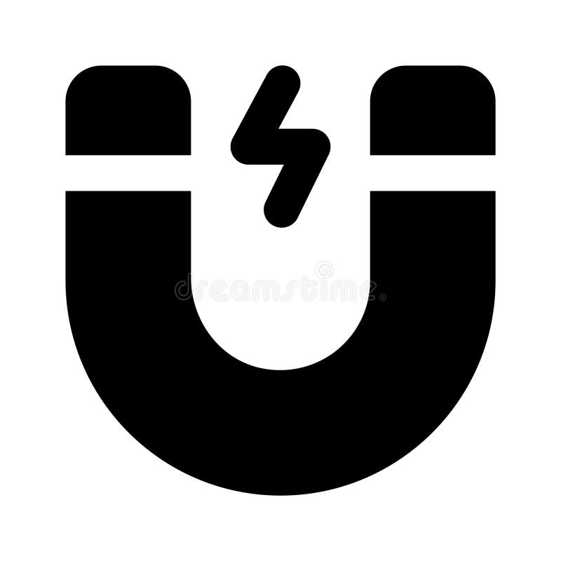 Physics Magnet Icon in Flat Style, Scalable Vector of Attraction Stock ...