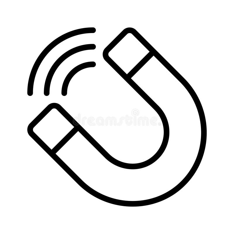 Physics Magnet Icon in Style, Scalable Vector of Attraction Stock ...
