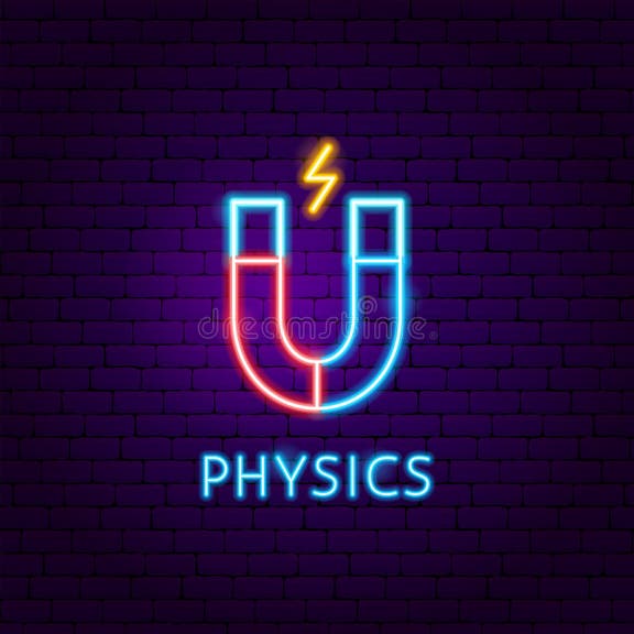Physics Neon Label stock vector. Illustration of college - 152227008