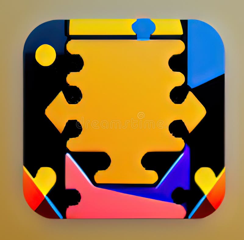 Puzzle Role-Playing Software App Icon. Generative AI. Stock ...