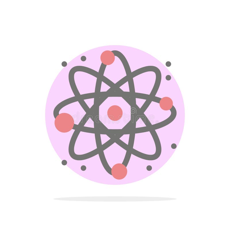 Physics, React, Science Abstract Circle Background Flat Color Icon ...