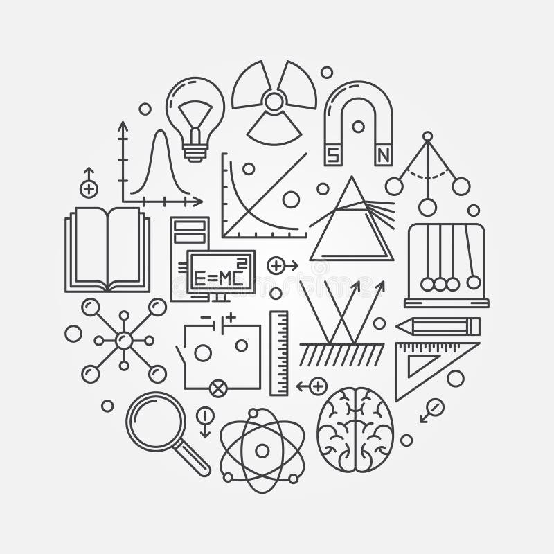 Physics round illustration stock vector. Illustration of electrics ...