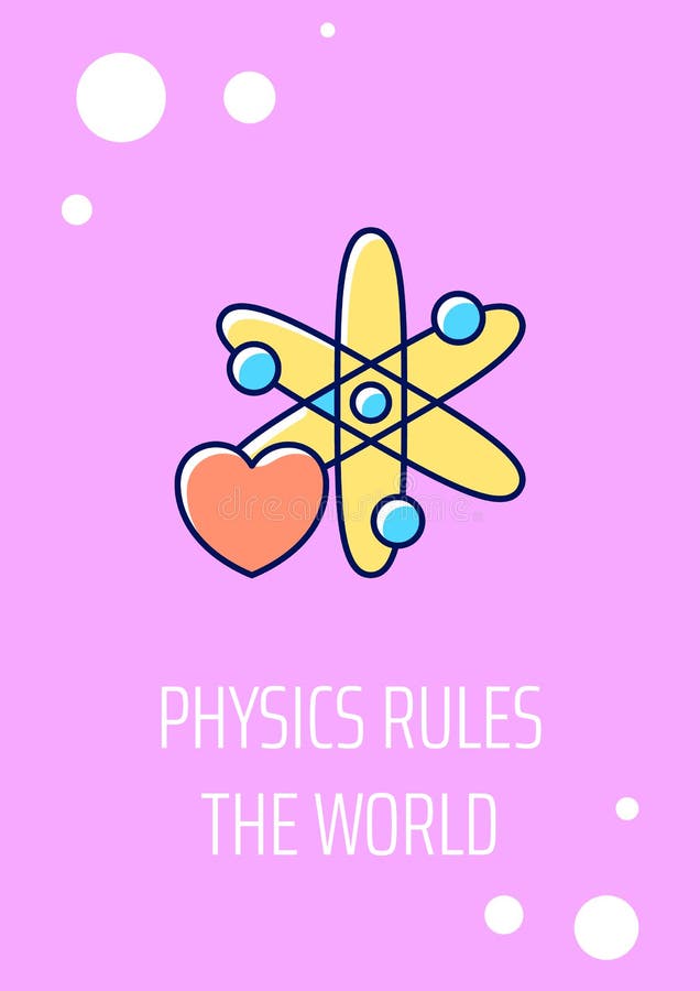 Physics Rules World Greeting Card with Color Icon Element Stock Vector ...