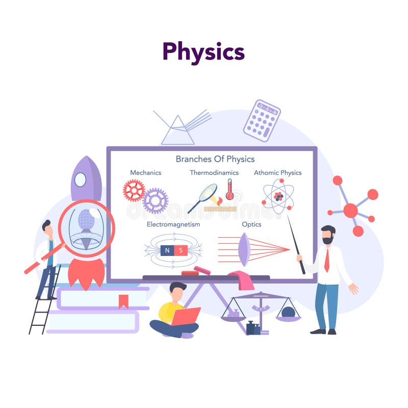 Physics School Subject Concept. Scientist Explore Electricity, Stock ...