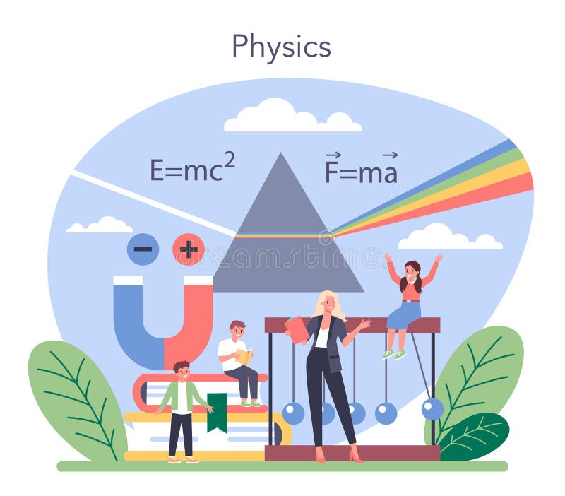 Physics Experiment Typographic Header. Scientist Explore Electricity ...