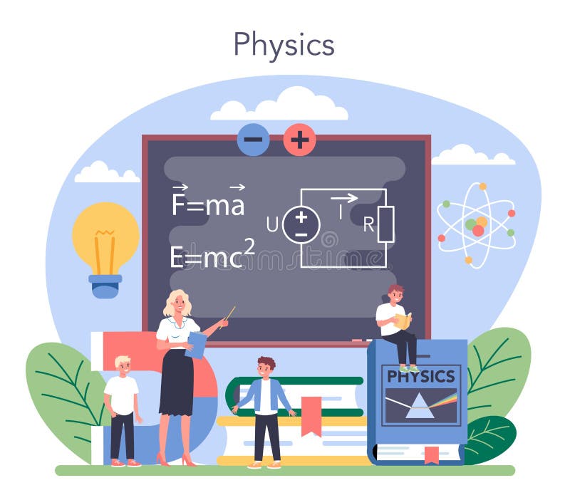 Physics School Subject Concept. Scientist Explore Electricity Stock ...