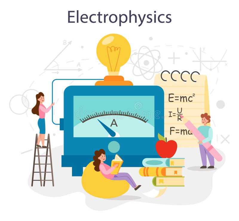 Physics School Subject Typographic Header Concept. Scientist Explore ...