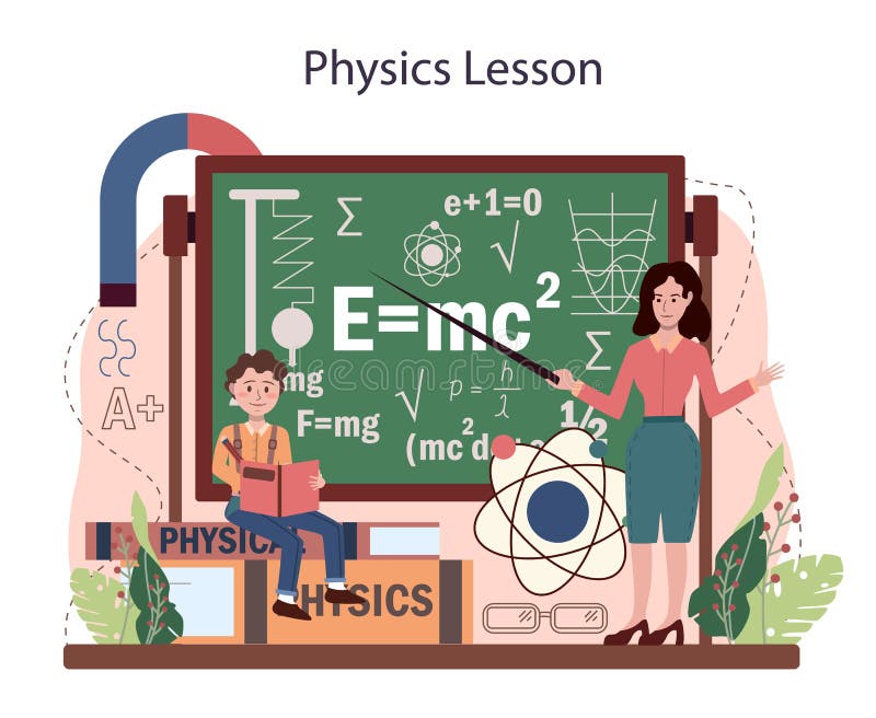 Physics School Subject Concept. Students Explore Electricity, Magnetism ...