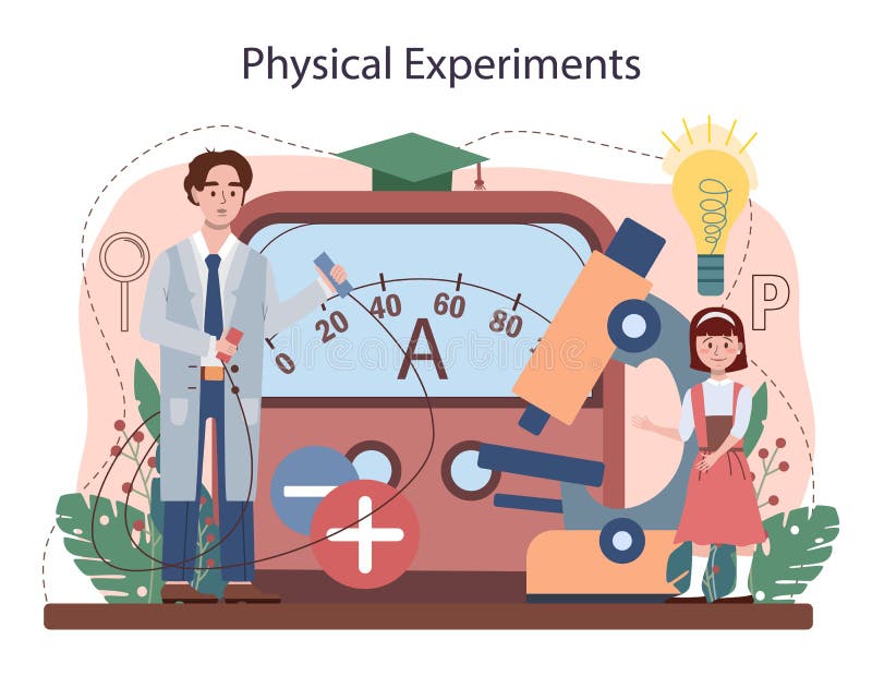 Physics School Subject Concept. Students Explore Electricity, Magnetism ...