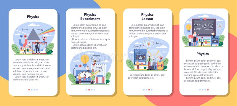 Physics Experiment Typographic Header. Scientist Explore Electricity ...