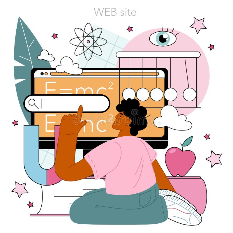 Physics School Subject Online Service or Platform. Students Explore ...