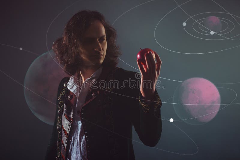 Science about Nature and about Man, Pensive Man with Space in the Brain ...