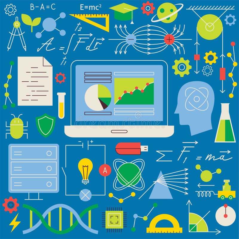 Physics Science Seamless Pattern Stock Vector - Illustration of ...