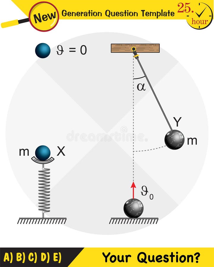Physics, Simple Harmonic Motion, Exam Question, Eps Stock Illustration ...