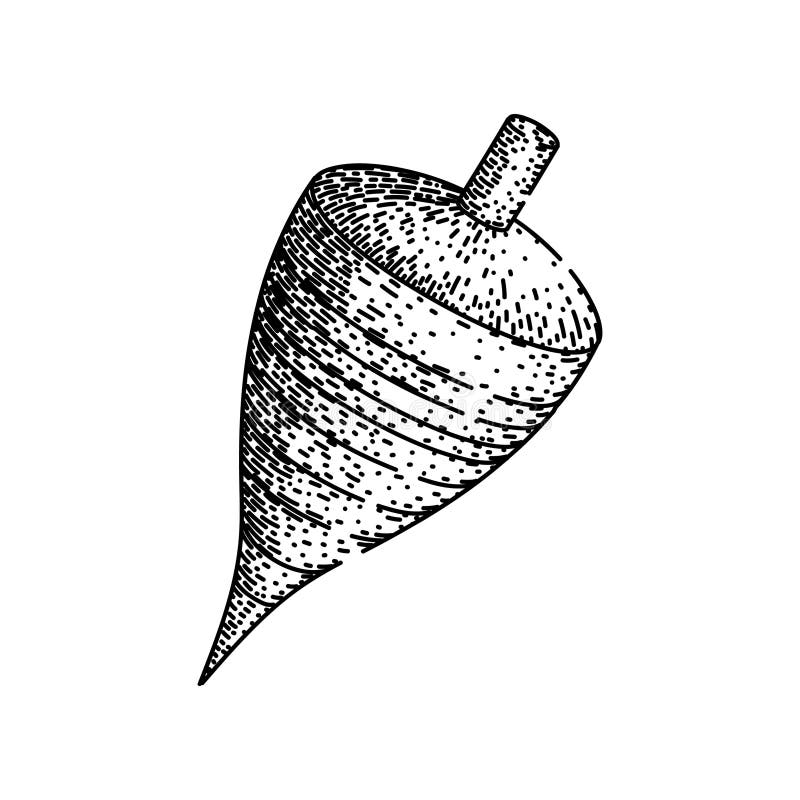 Physics Spinning Top Sketch Hand Drawn Vector Stock Vector ...