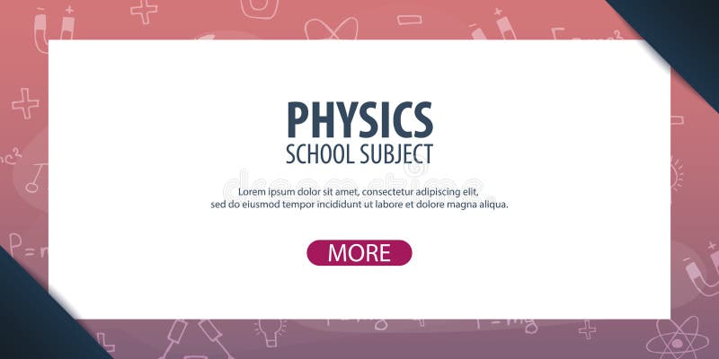 Physics School Subject with Hand-draw Doodles. Education Banner. Vector ...