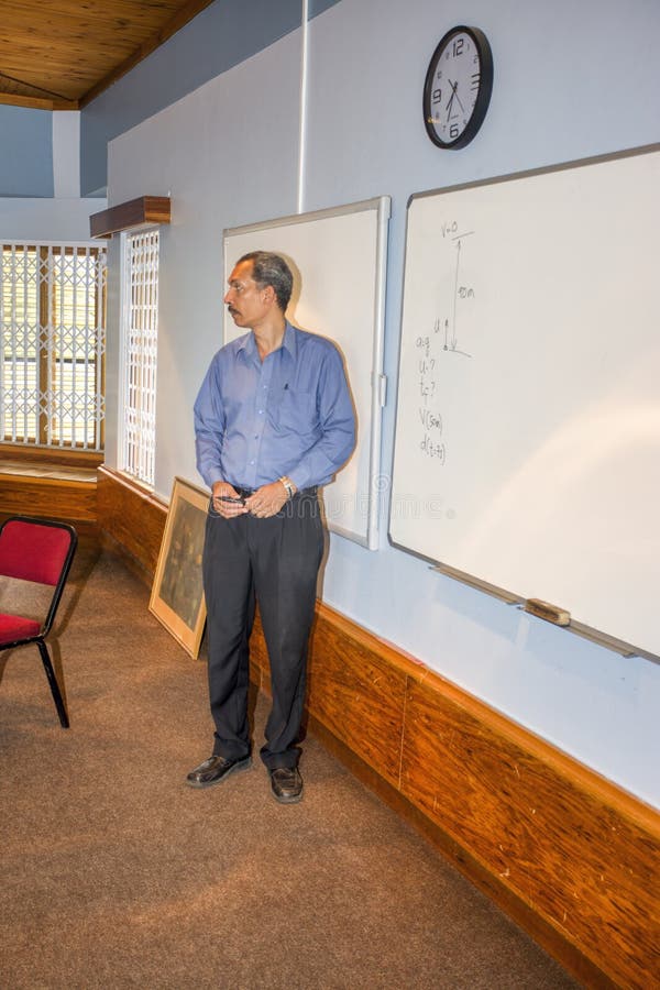 Physics Teacher by the Whiteboard Stock Image - Image of person ...