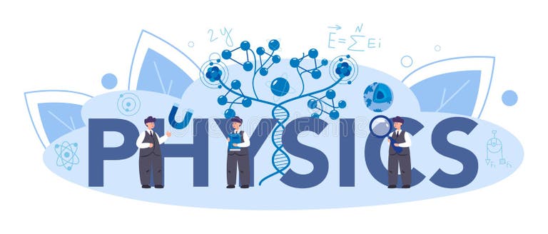 Physics Typographic Header Concept. Scientist Explore Electricity ...