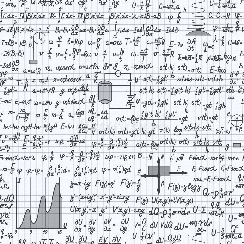 Physics Vector Seamless Pattern Backdrop Notebook Stock Vector ...