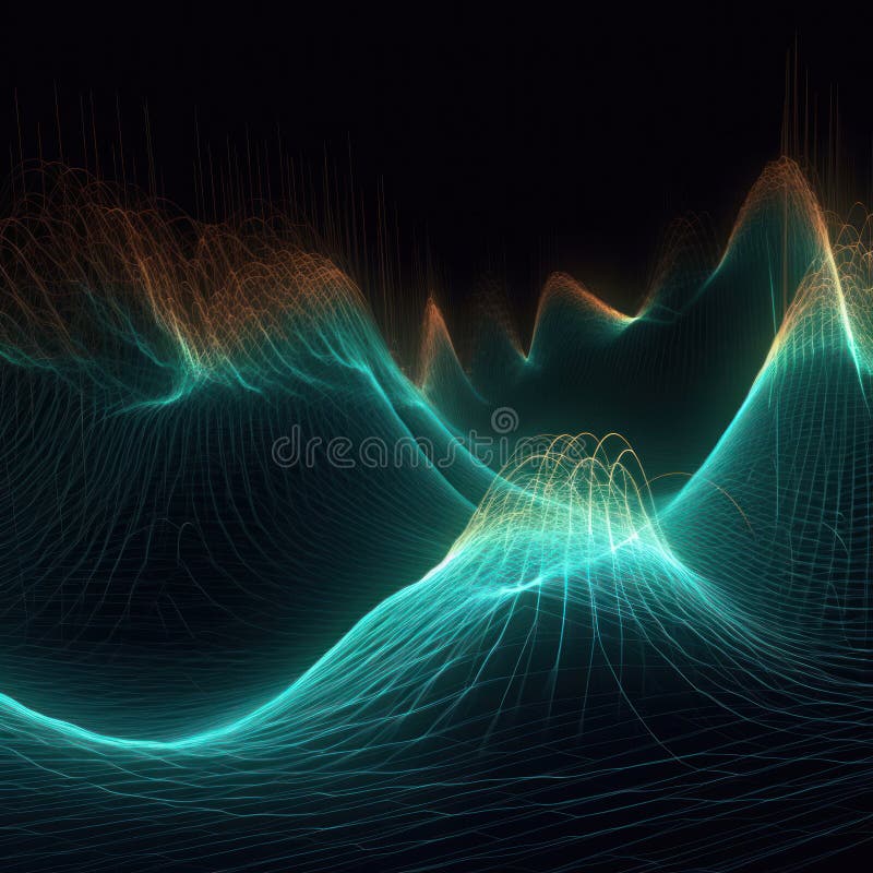 Physics Waves, Abstract Illustration. Created Using Generative Al Tools ...
