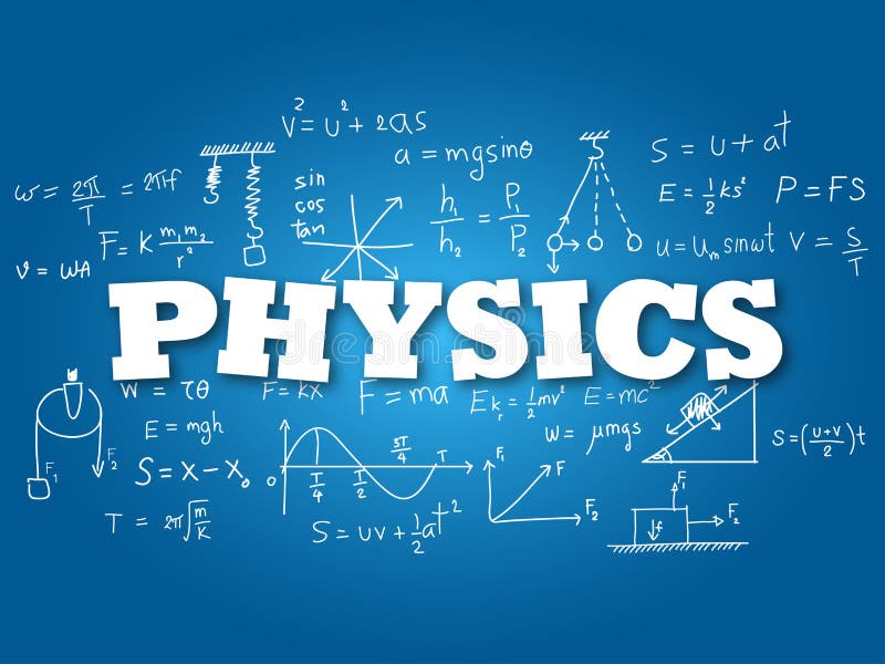 Physics Word Art PHYSICS, Doodle Vector Icons. Science Study Symbols