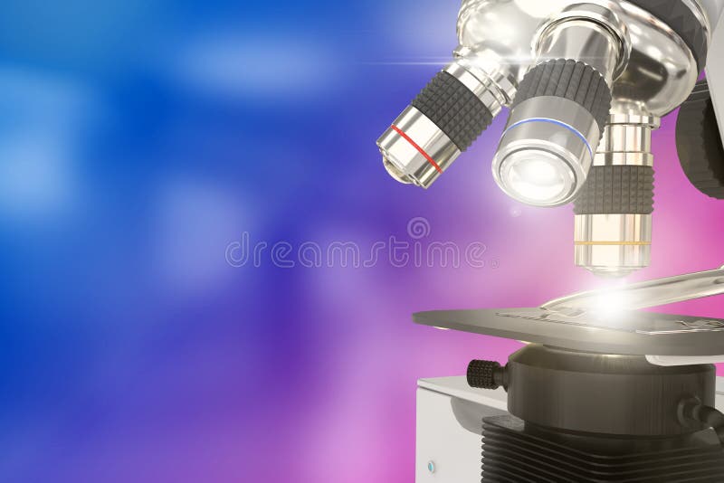 Physics Work Concept, Laboratory Hi-tech Scientific Microscope with ...