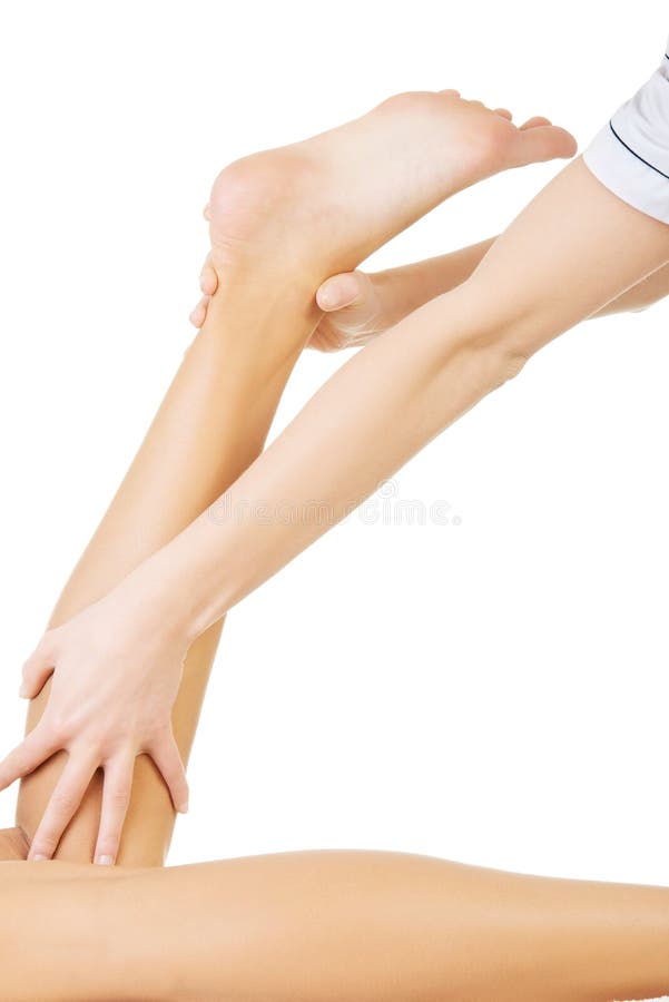 Physio Therapist Trying To Fix the Legs Stock Image - Image of ...