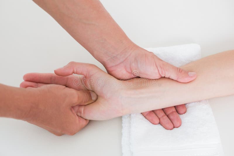 Physiotherapist Doing Hand Massage Stock Image - Image of service ...