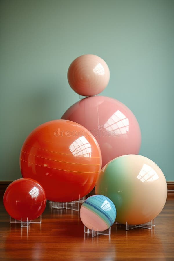 Physiotherapy Exercise Balls in Different Sizes Stock Illustration ...