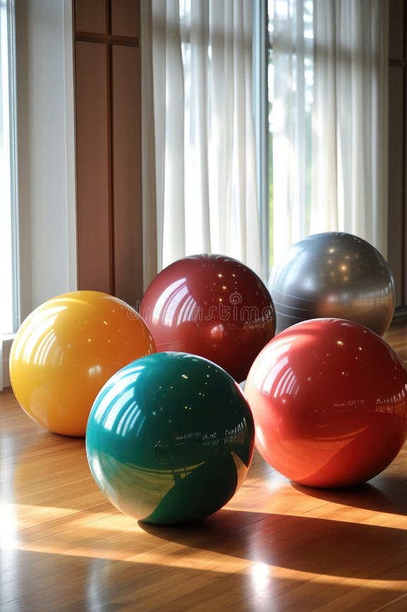 Physiotherapy Exercise Balls in Different Sizes Stock Illustration ...