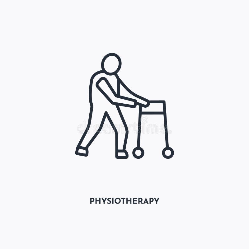 Physiotherapy Thin Line Icons Set: Rehabilitation, Physiotherapist ...