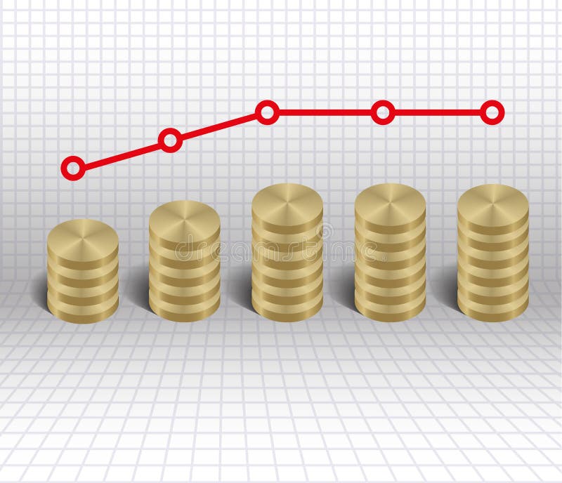 Pièces D'or De Graphique De Stagnation Illustration Stock ...